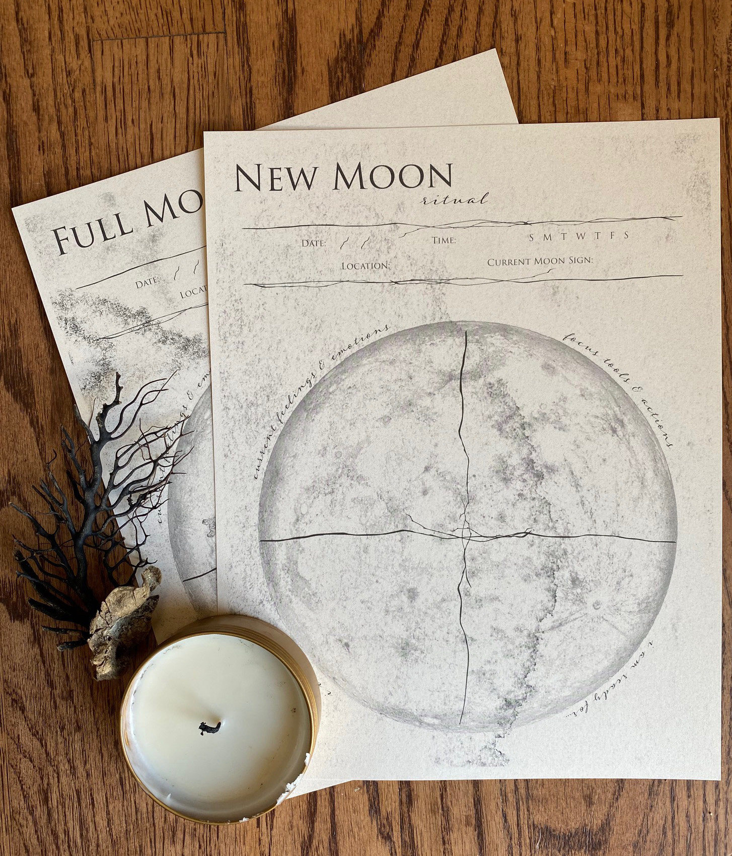 Witchcraft Bundle Witch Worksheet Palmistry Printable Full Moon New ...
