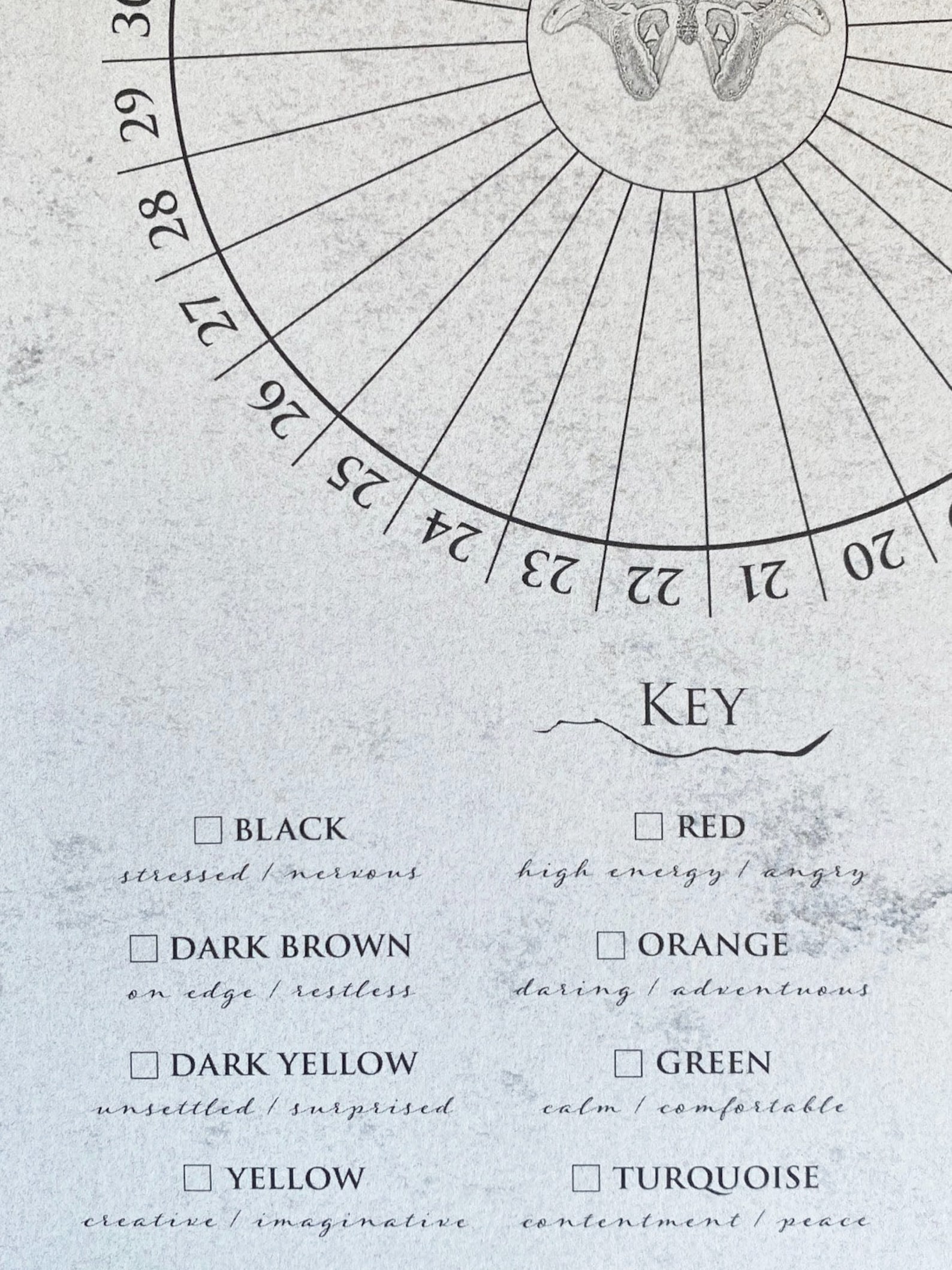 Mood Tracker Printable Monthly Mood Planner Circular Mood Chart Bullet ...