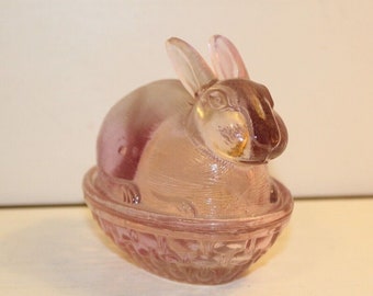 Glass Bunny Candy Dish - Etsy