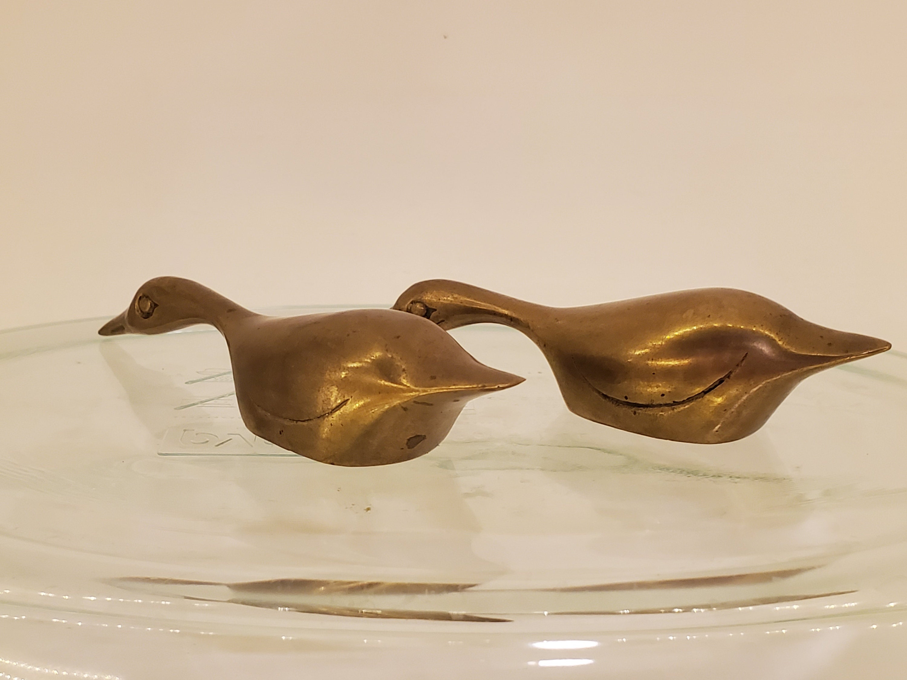 Vintage Solid Brass Goose Ducks Lot of 2 Birds Paperweight | Etsy