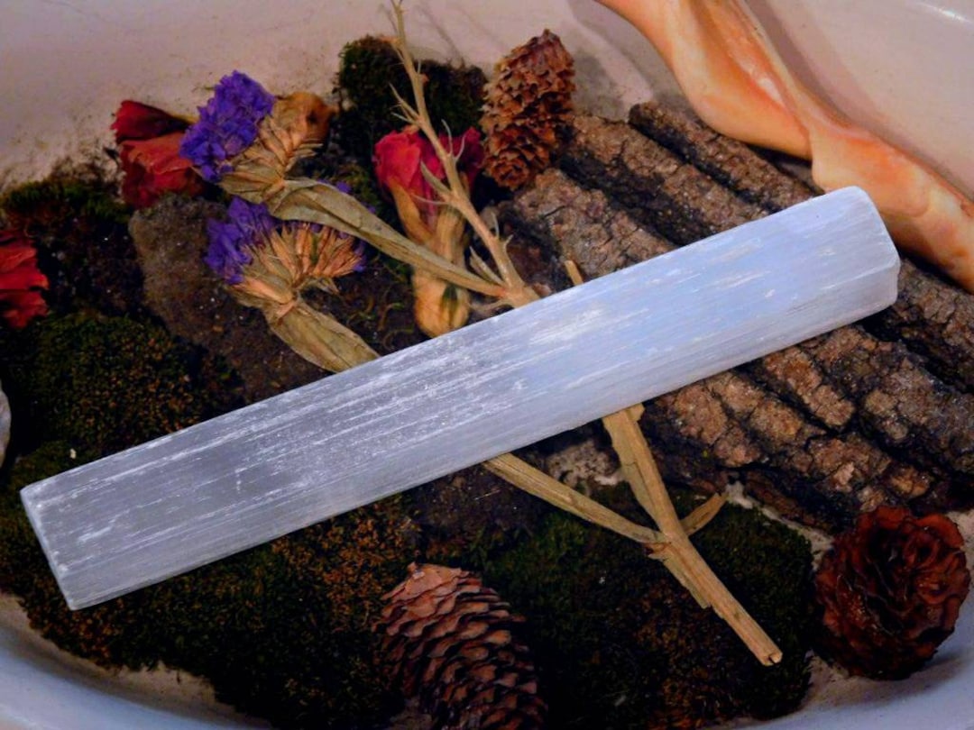 Selenite Wand 5 Inch Altar Tool Cleansing Crystal Divination Witchcraft ...