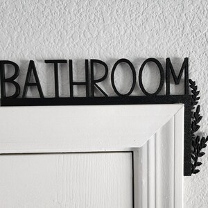 Custom Door Topper | Over the Door Sign | Minimalist | Bathroom Sign ...