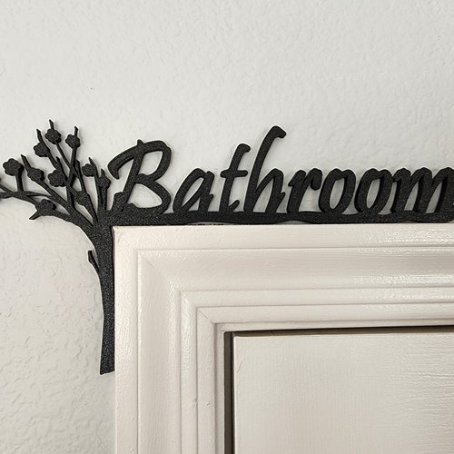 Bathroom Door Topper / Over the Door Sign / Bathroom Sign / - Etsy