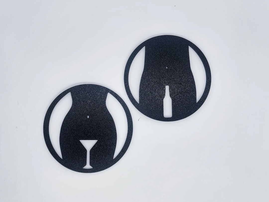 Fun Restroom Sign | Beer & Martini | Set of 2 | Male Female | Funny ...