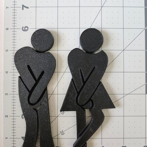 Gotta Go Funny Bathroom Figures for Restroom | Set of 2 | Bathroom Sign ...