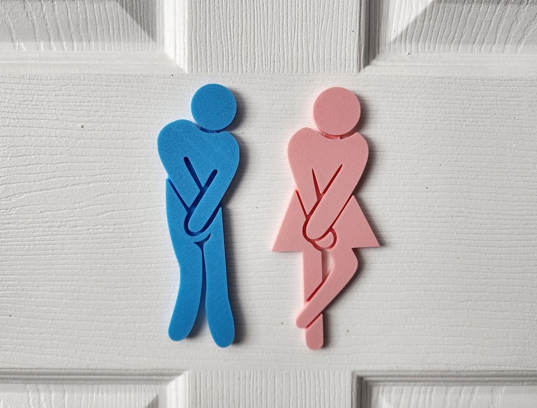 Funny Gotta Go Bathroom Figures for Restroom | Set of 2 | Bathroom ...