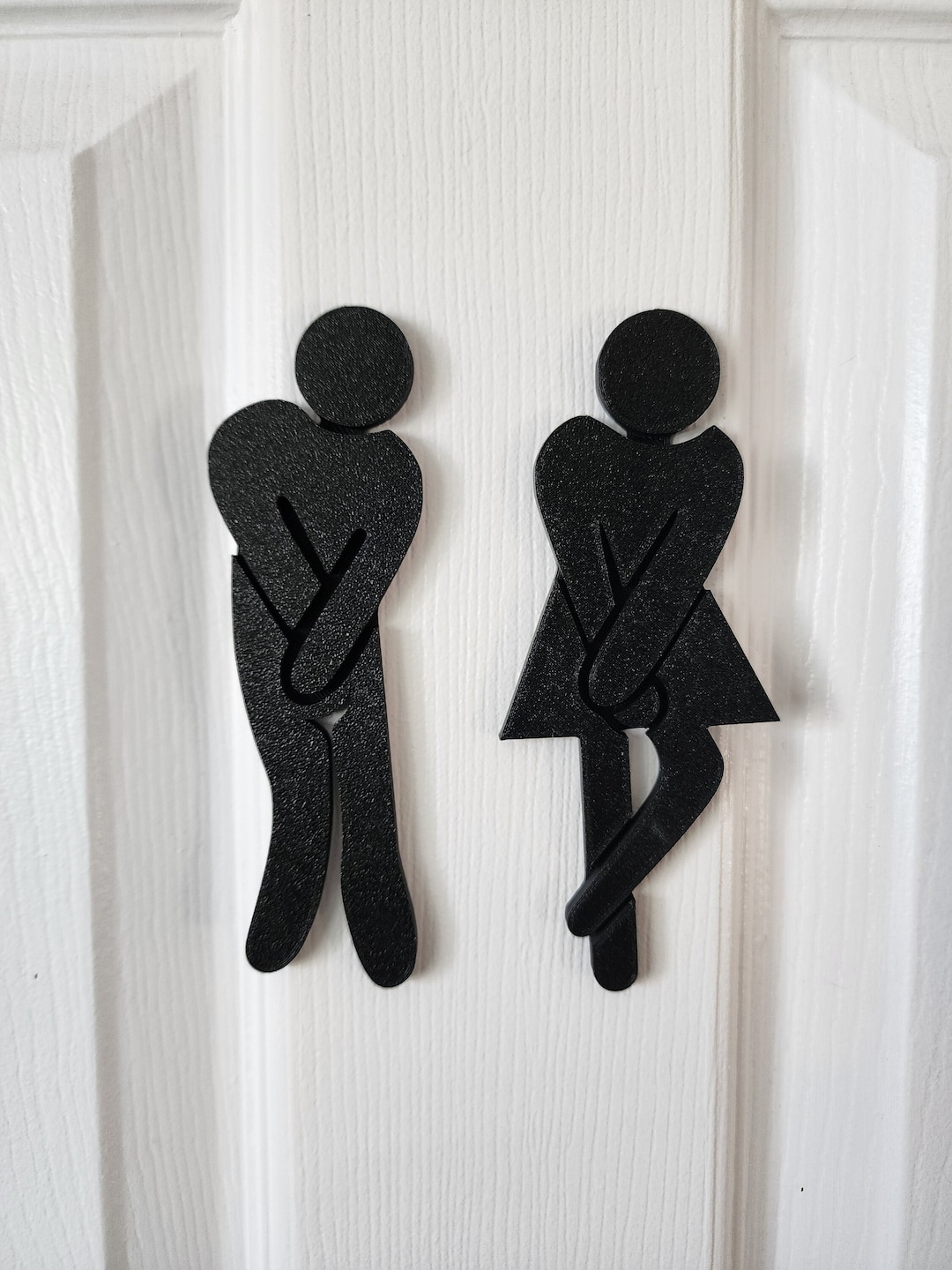 Gotta Go Funny Bathroom Figures for Restroom | Set of 2 | Bathroom Sign ...