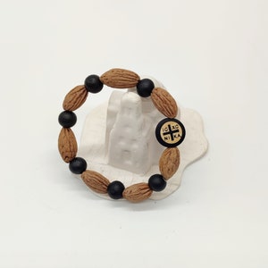 Orthodox Hand Beaded Natural Olive Core Beads Bracelet ICXC NIKA Black ...
