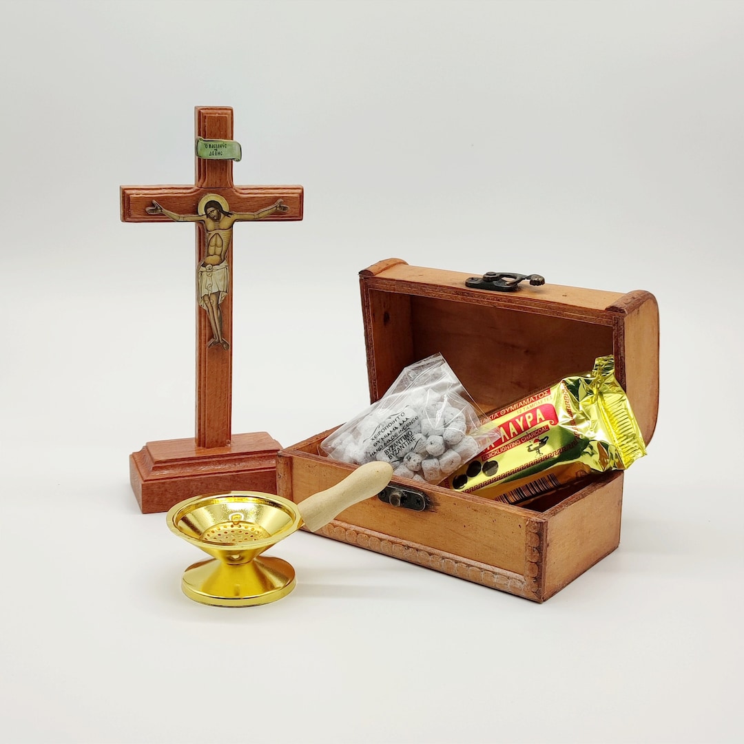 Traditional Orthodox Home Prayer Essentials Tools Wooden Crucifixion of ...