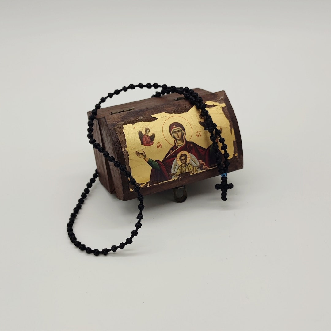 Eastern Orthodox Hand Made Reliquary Box With Platytera Our Lady of the ...