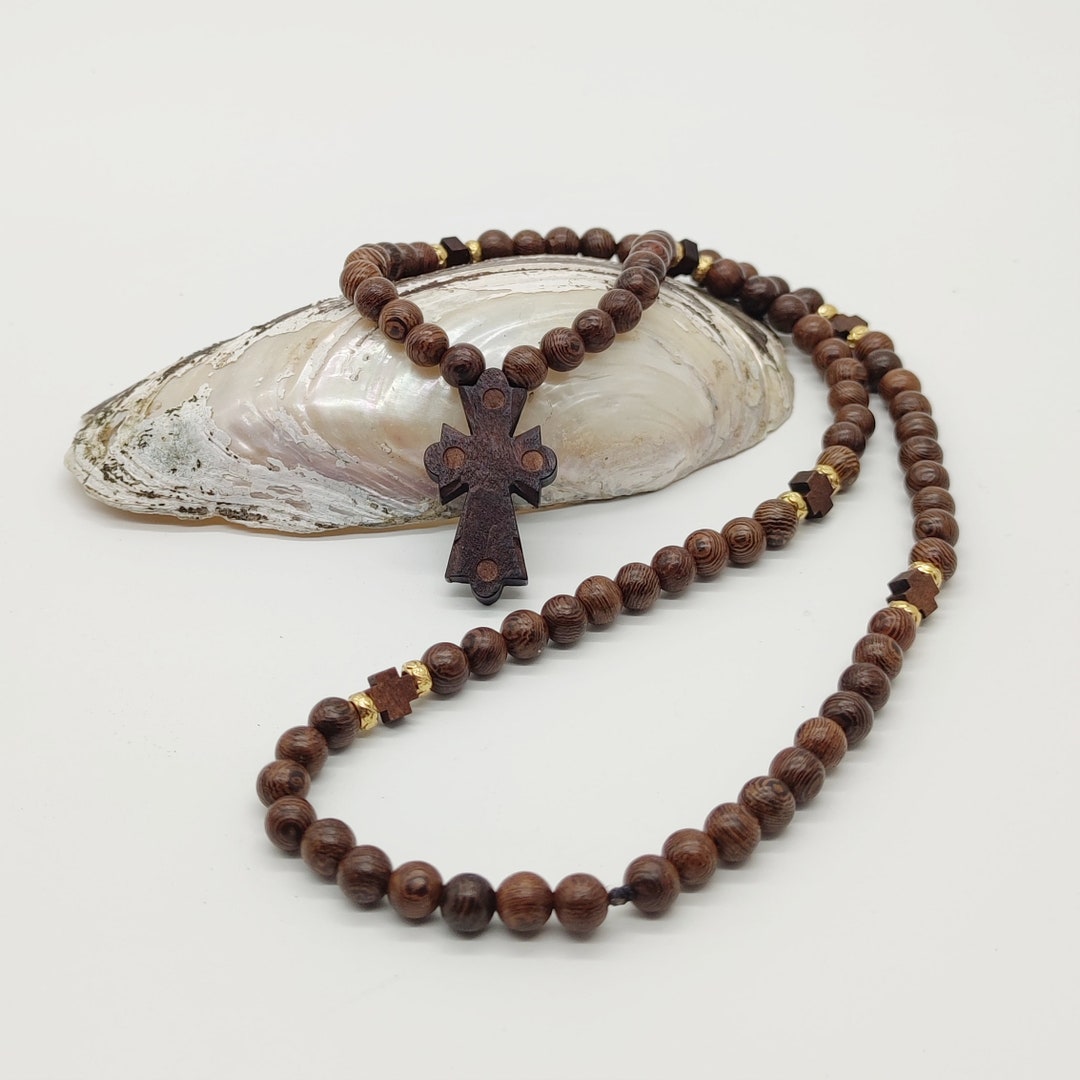 Pendentif christianisme orthodoxe oriental croix copte en bois wengé ...