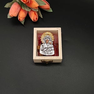 Holy Mother Wooden Boxes Beautiful Images Virgin Mary With Baby Jesus ...