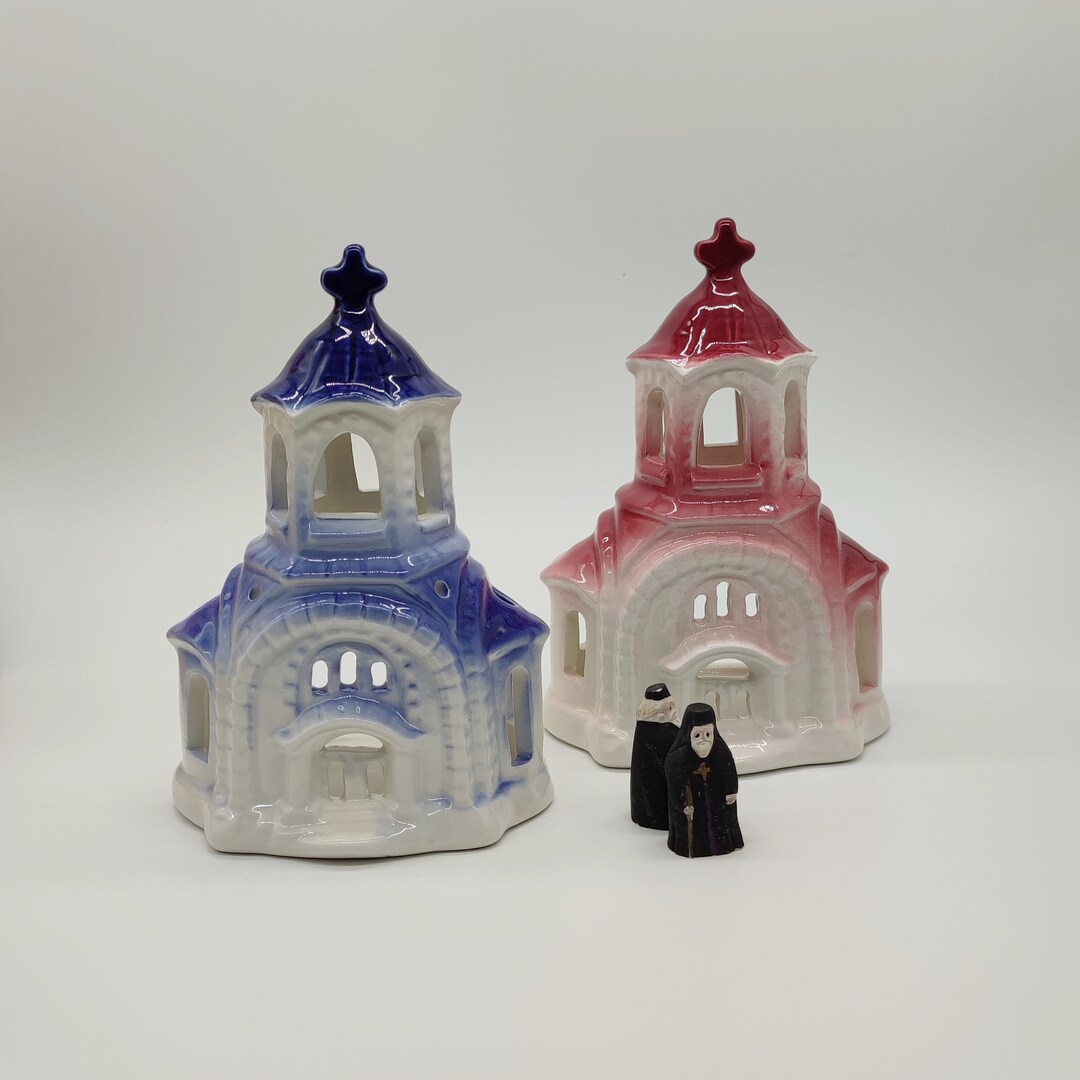 Hand Build Greek Orthodox Ceramic Candle Lamps Orthodox Church Two ...