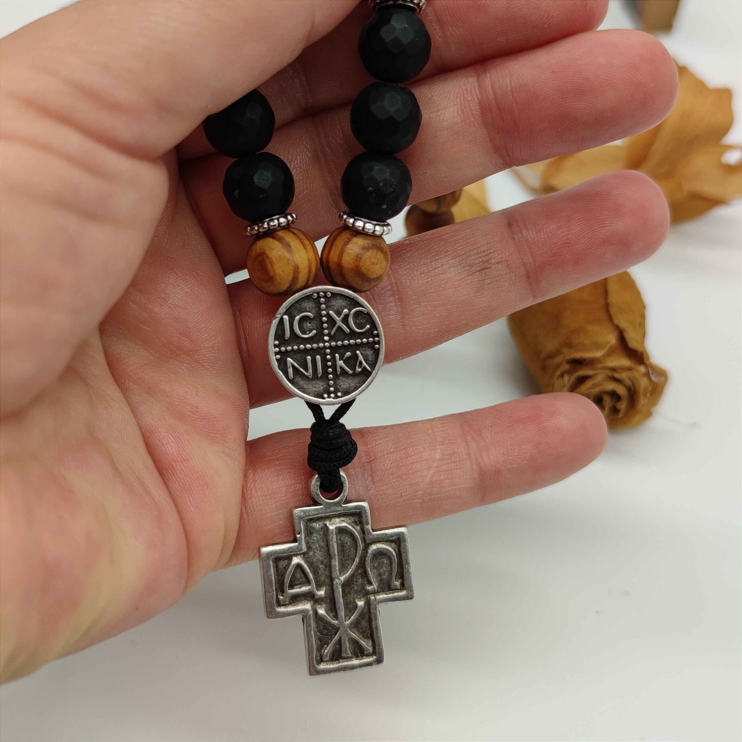 Handmade Orthodox Prayer Rope Gospel Beads Onyx Gem Stone Wood - Etsy