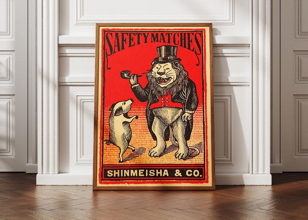 Chinese Matchbox Label Dragon Poster, Matchbox Wall Art, Printable ...