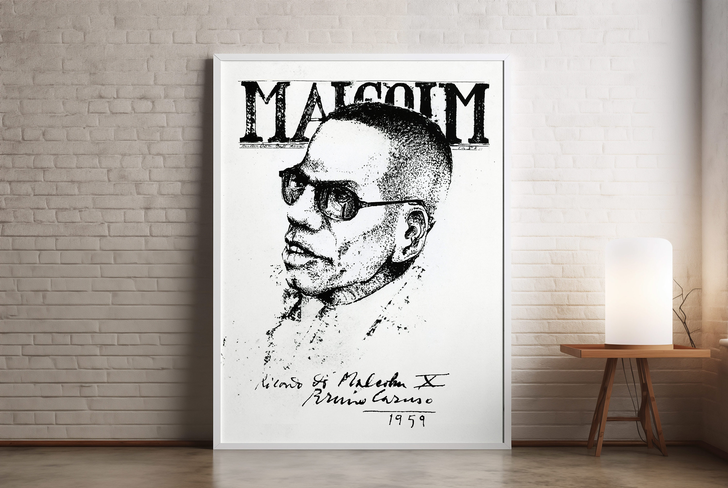 Malcolm X Poster, Wall Art, Printable Poster, Black and White, Sports ...