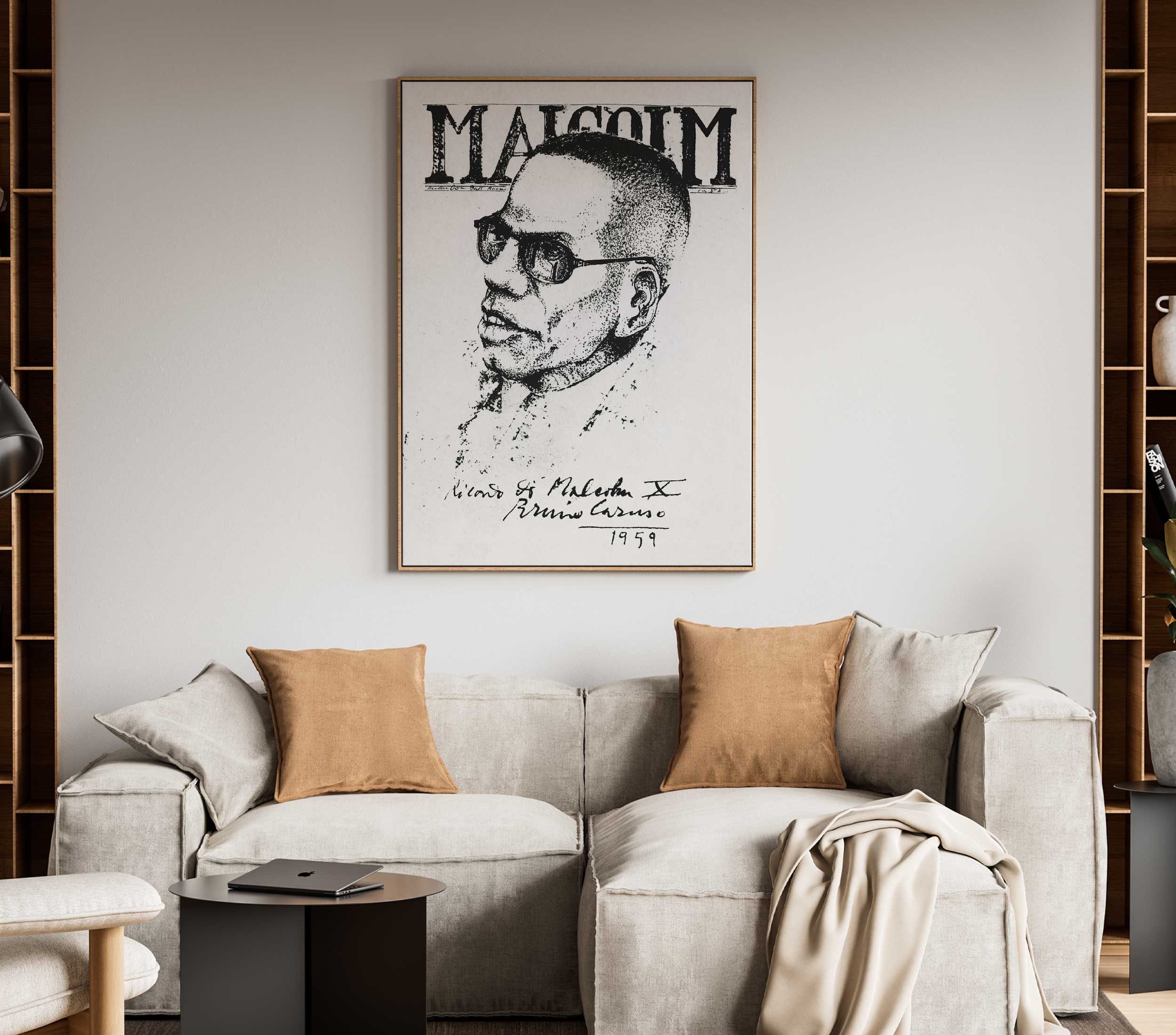 Malcolm X Poster, Wall Art, Printable Poster, Black and White, Sports ...