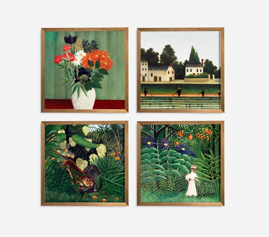 Naive, Botanical and Nature Themed Wall Art SET OF FOUR | Instantly ...