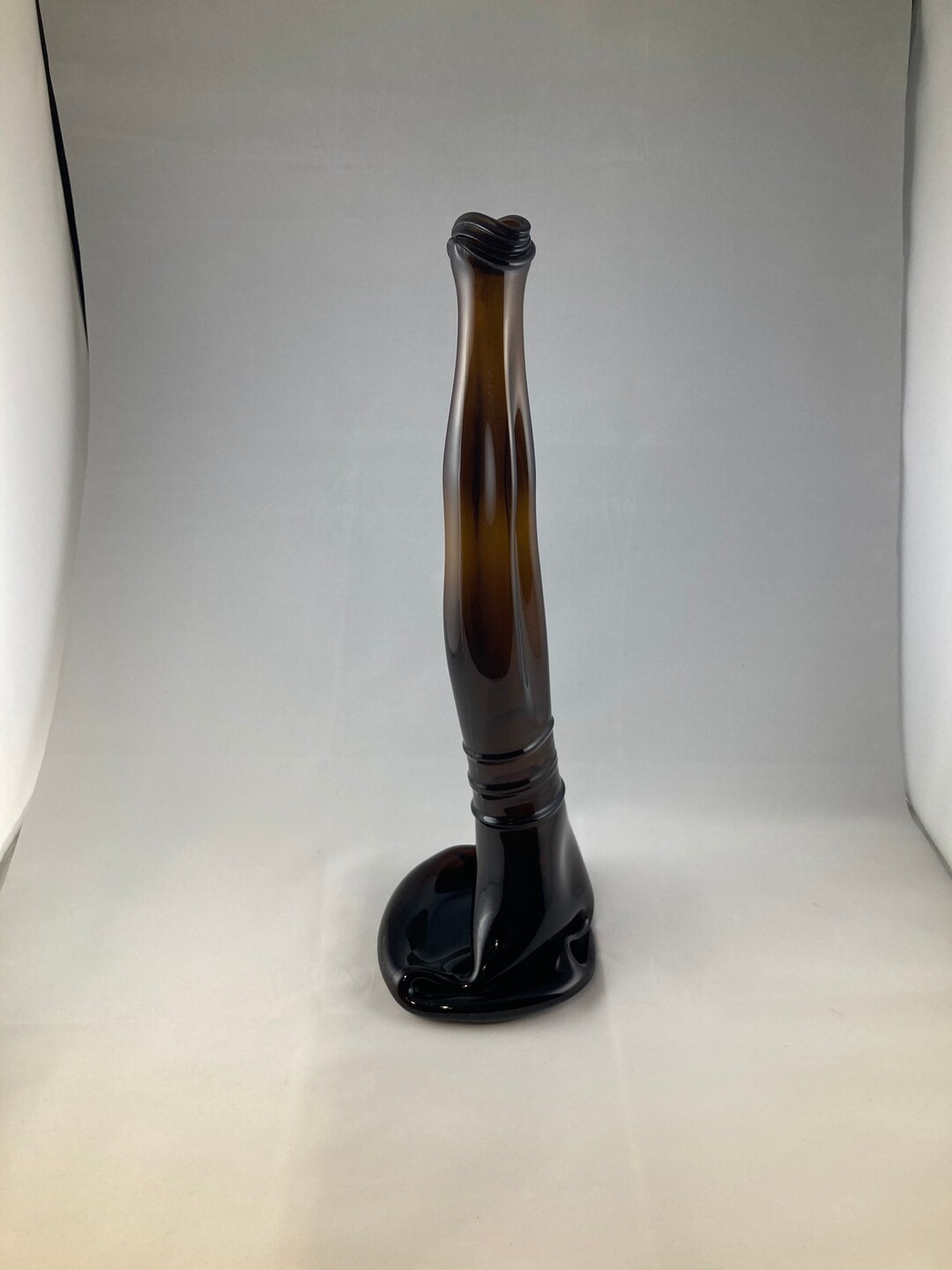 Unique Melted Amber Bottle Vase - Etsy