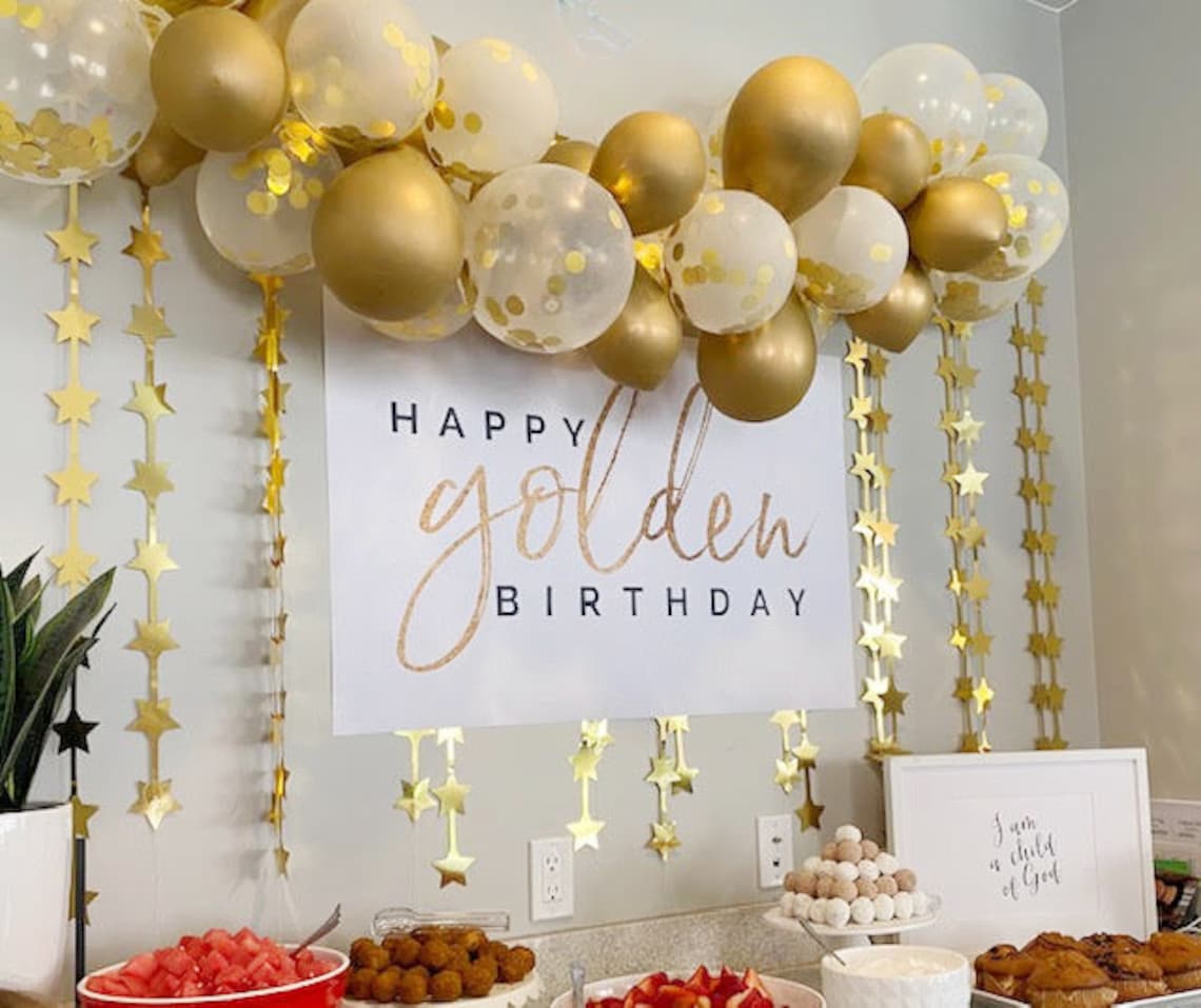Golden Birthday Poster, Golden Birthday Sign, Golden Birthday, Golden ...