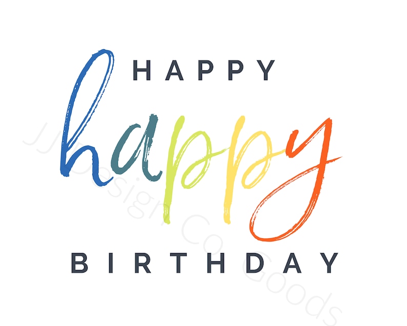 Happy Birthday Sign, Happy Birthday Poster, Happy Happy Birthday Decor ...