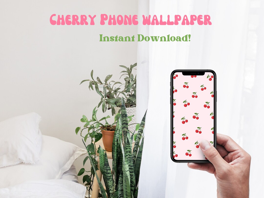 Cherry iPhone Wallpaper, Digital Download, Lockscreen Android Wallpaper ...