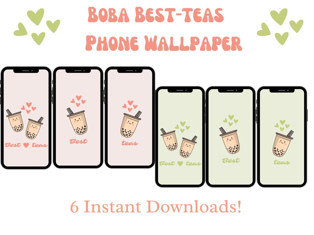 Aesthetic Boba Tea Phone Wallpaper, Cute iPhone Android Lockscreen ...
