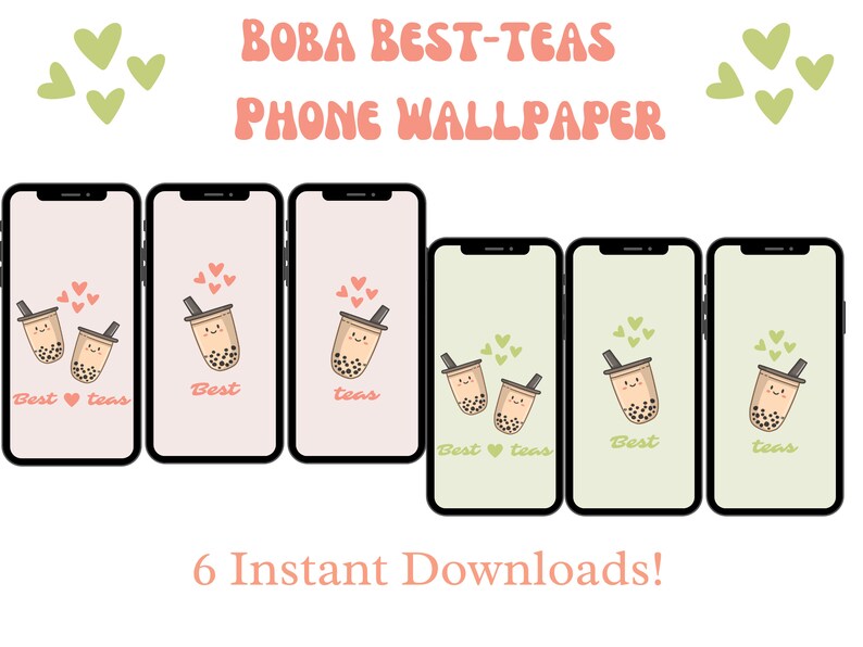 Boba iPhone Wallpaper, Digital Download Wallpaper, Boba Best Tea Gift ...
