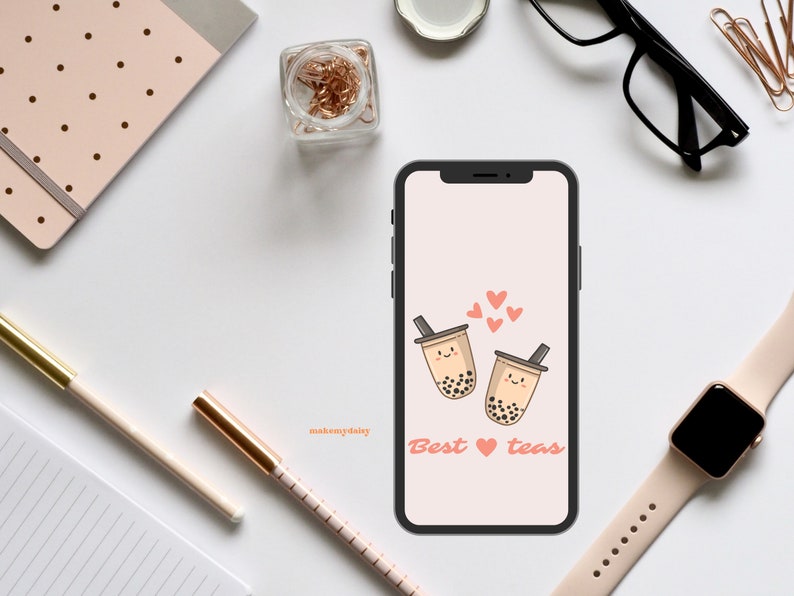 Boba iPhone Wallpaper, Digital Download Wallpaper, Boba Best Tea Gift ...