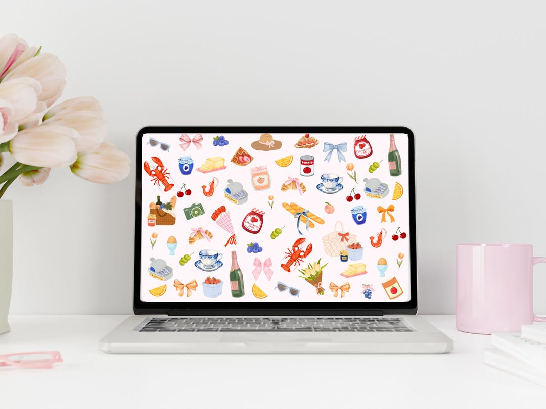 Hamptons Desktop Wallpaper: Croissants, Lobster, Champagne (digital ...