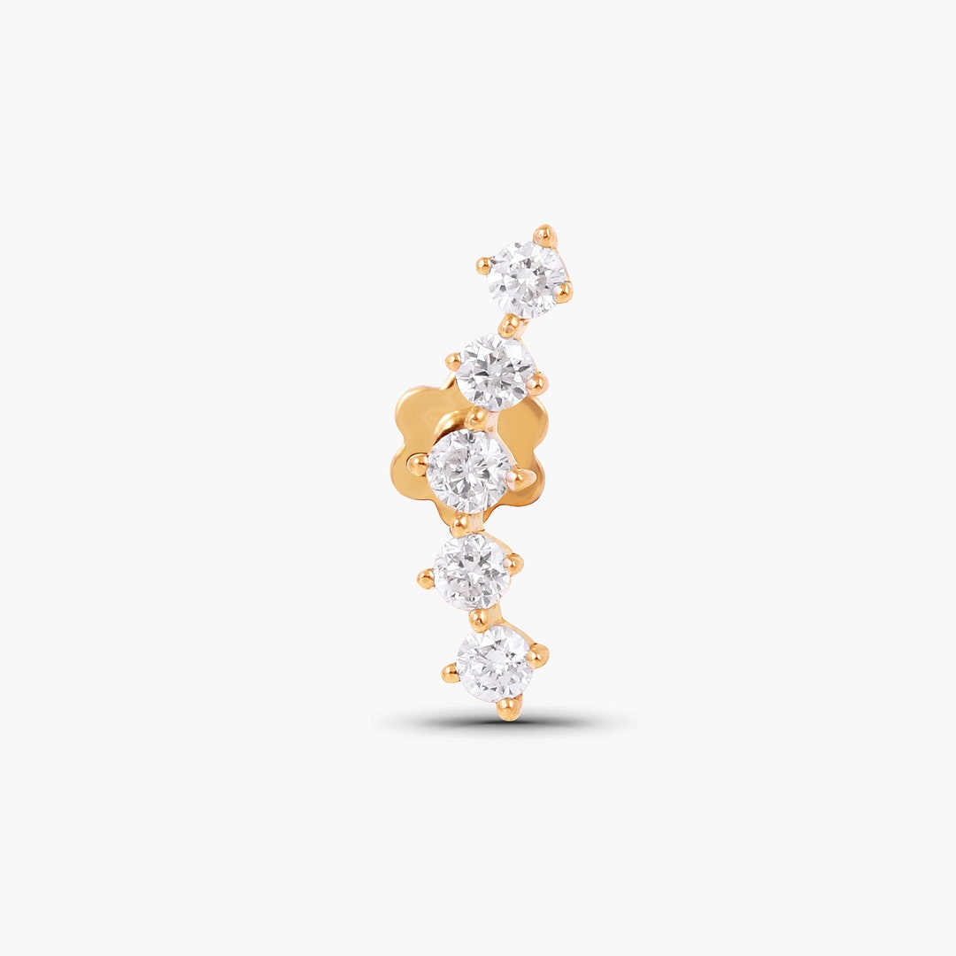 Diamond Cluster Helix Earring: 16g Gold Cartilage Piercing - Etsy