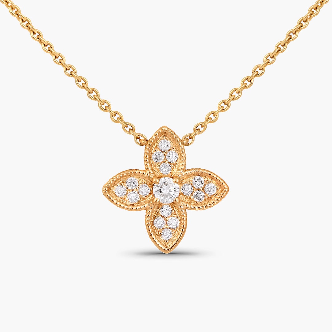 Clover Necklace, Diamond Four Leaf Clover Necklace, 14k Gold Dainty ...