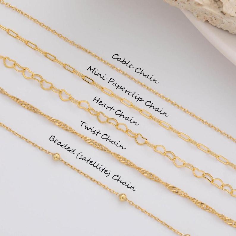 18K Gold Filled Bracelets, Paperclip Chain, Twist Chain, Box, Heart ...