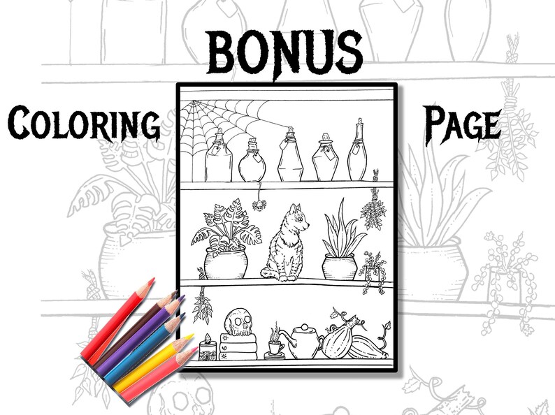 Witch's Brew Halloween Coloring Book Printable Adult - Etsy
