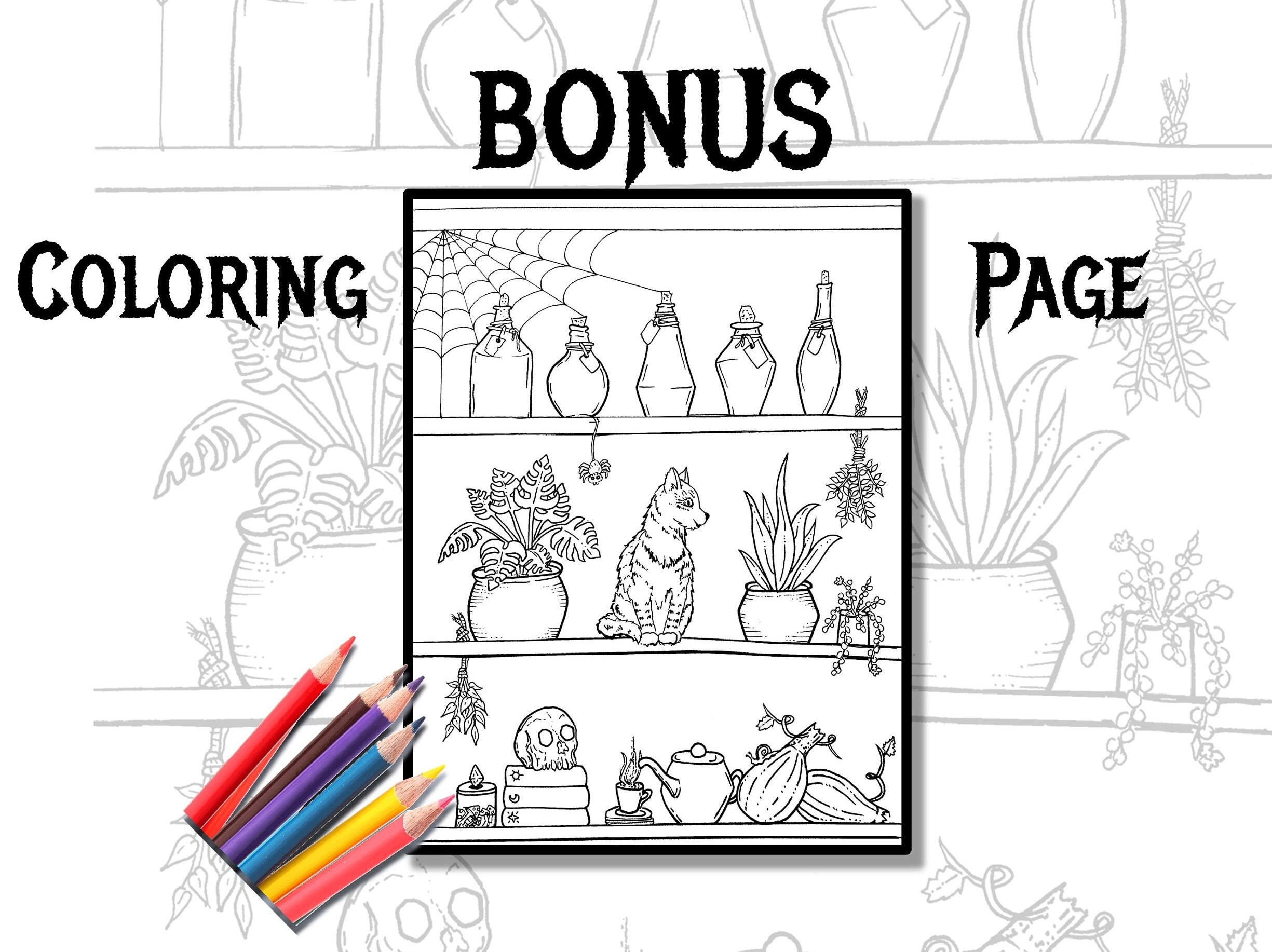 Witch's Brew Halloween Coloring Book Printable Adult - Etsy