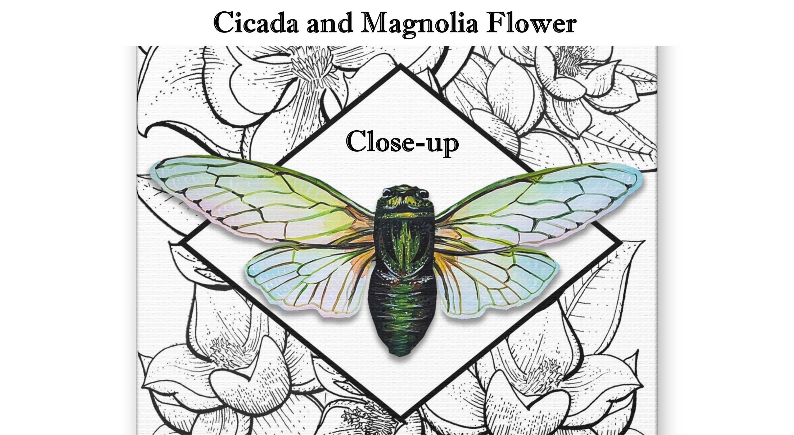 Cicada Canvas Print, Canvas Gallery Wraps, Entomology Art Print, Insect ...