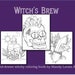 Witch's Brew Halloween Coloring Book, Printable Adult Coloring Pages ...