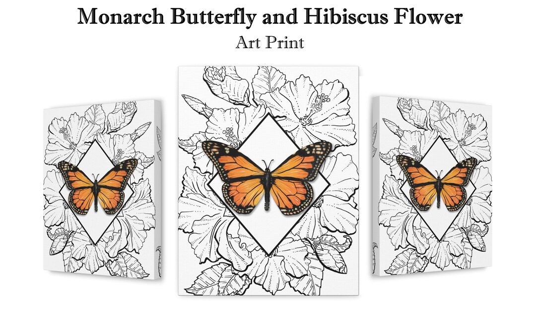 Monarch Butterfly Print on Canvas, Canvas Gallery Wraps, Butterfly Art ...