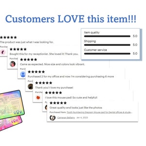 Tooth Numbering Diagram Mouse Pad for Dentist Offices & Students. Tooth ...