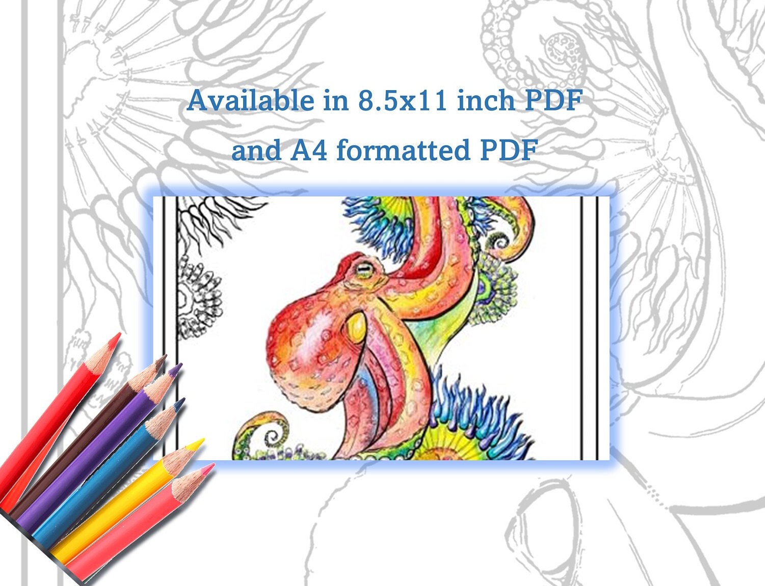 Octopus Coloring Page, Octopus Art, Mommy and Me Coloring Sheets ...