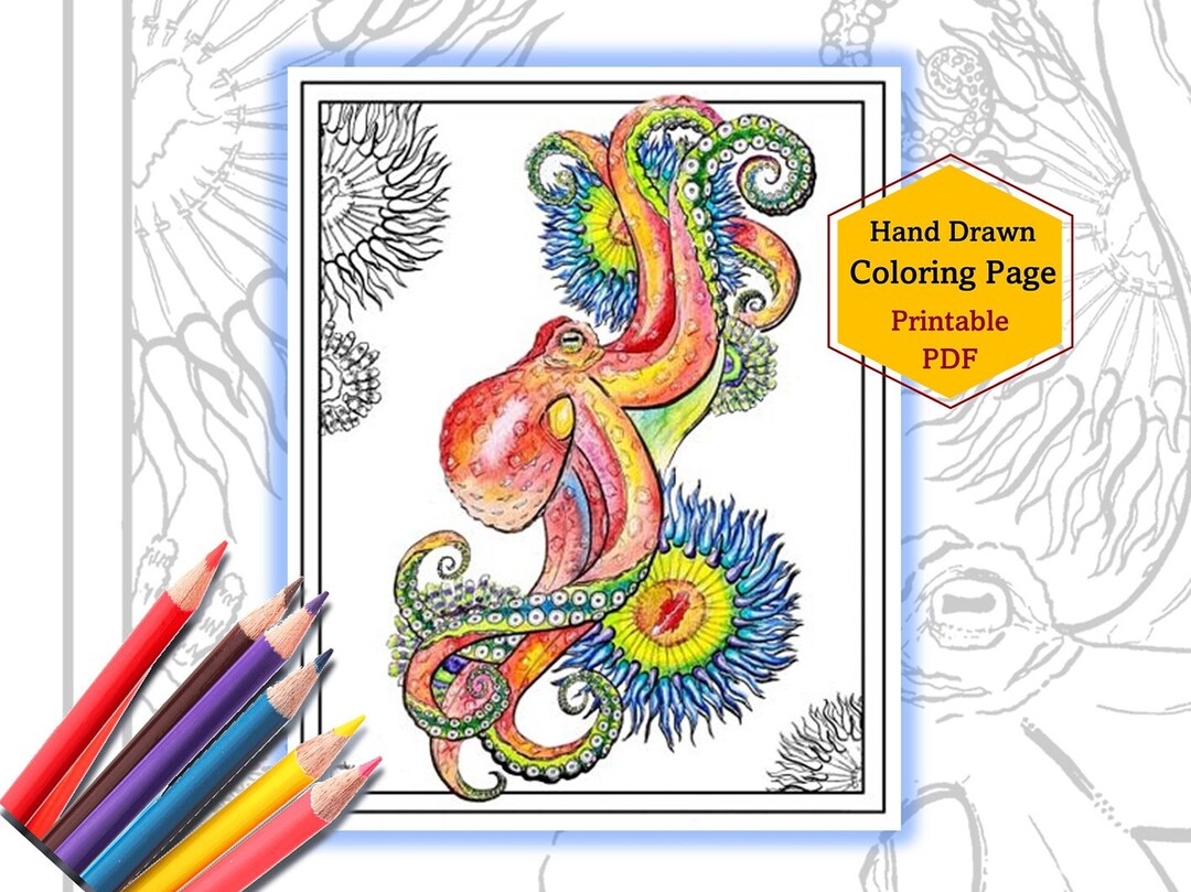 Octopus Coloring Page, Octopus Art, Mommy and Me Coloring Sheets ...