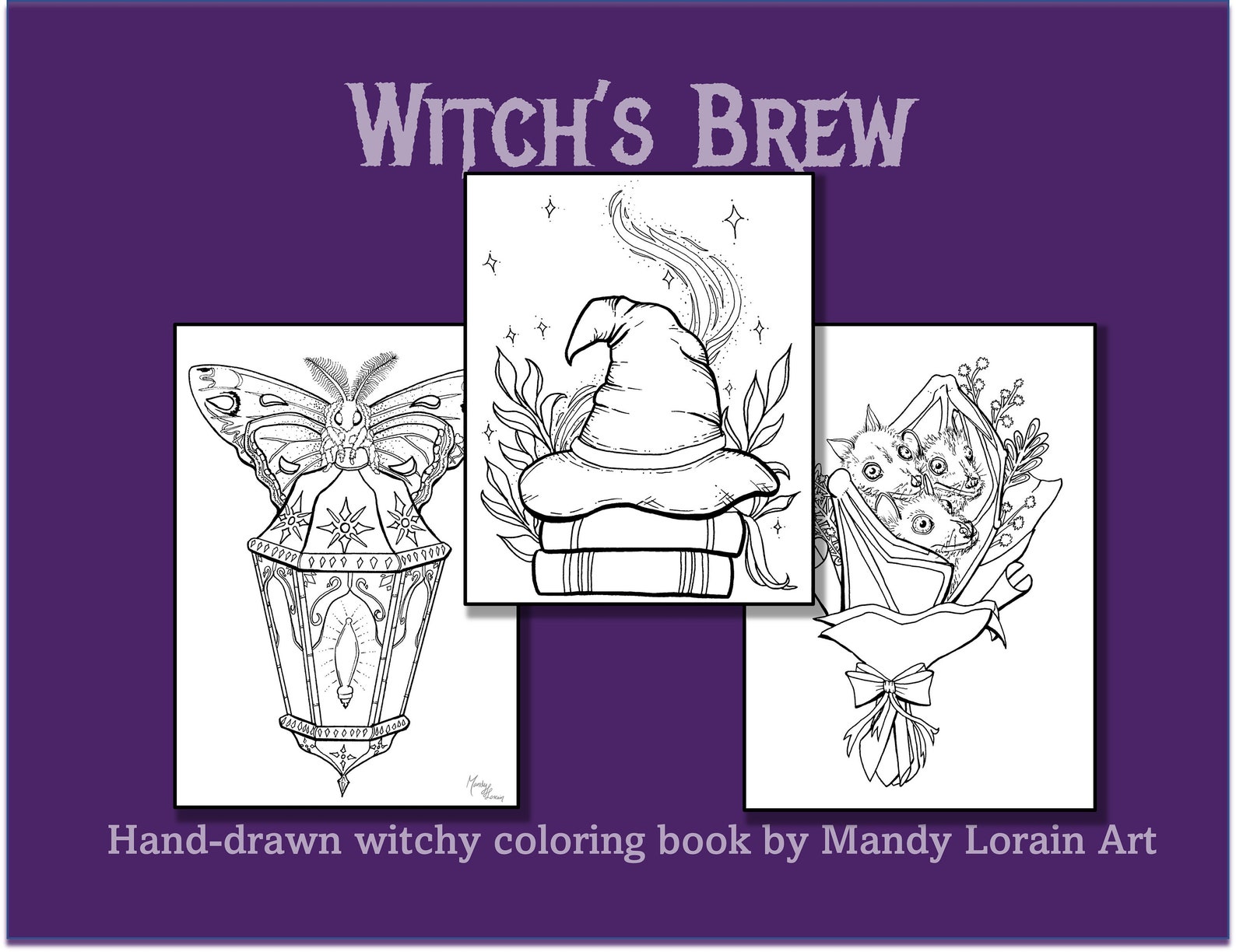 Witch's Brew Halloween Coloring Book Printable Adult - Etsy