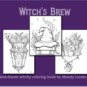 Witch's Brew Halloween Coloring Book, Printable Adult Coloring Pages ...