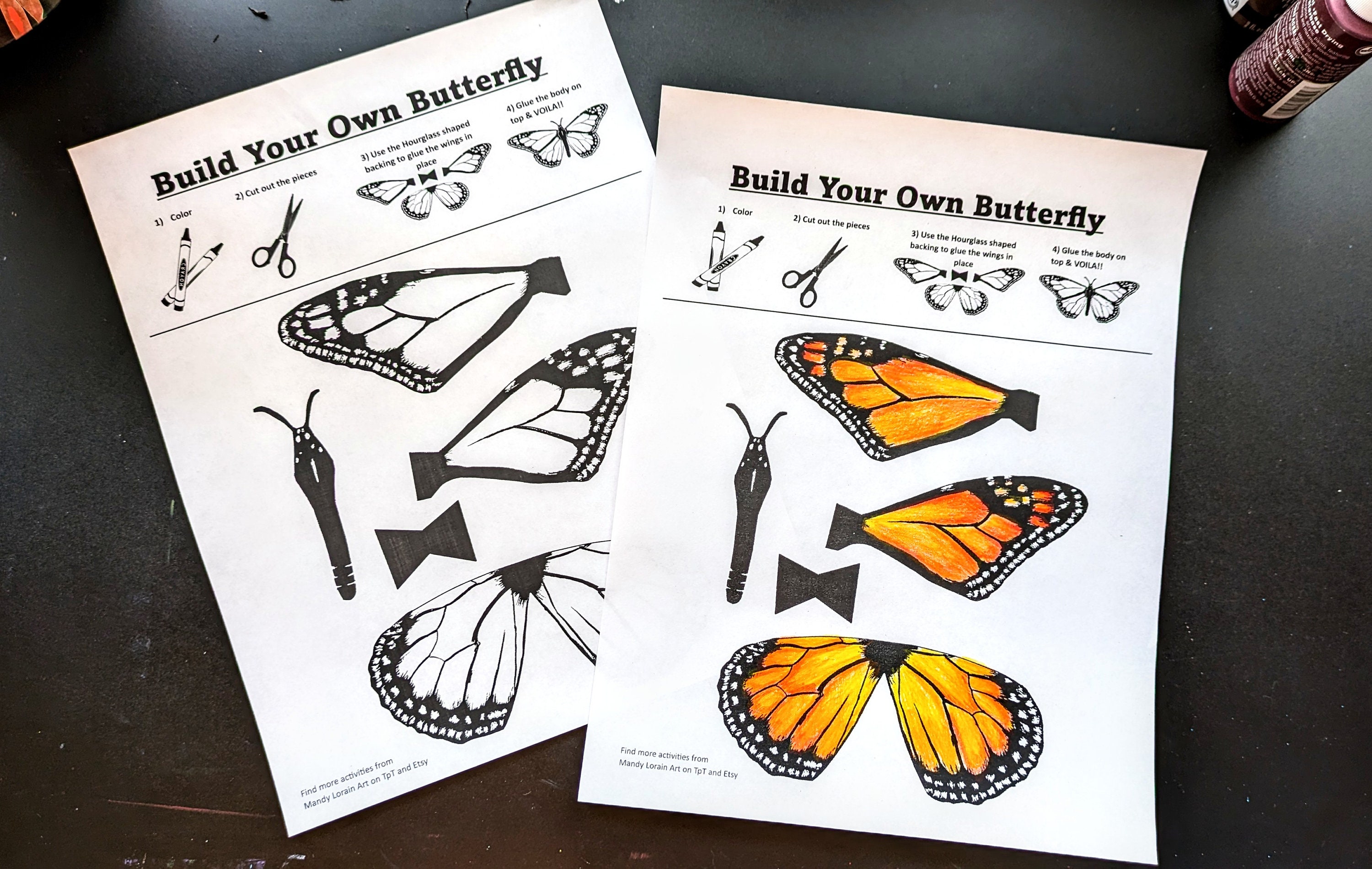 Build Your Own Monarch Butterfly Craft for Kids, Printable Butterfly ...