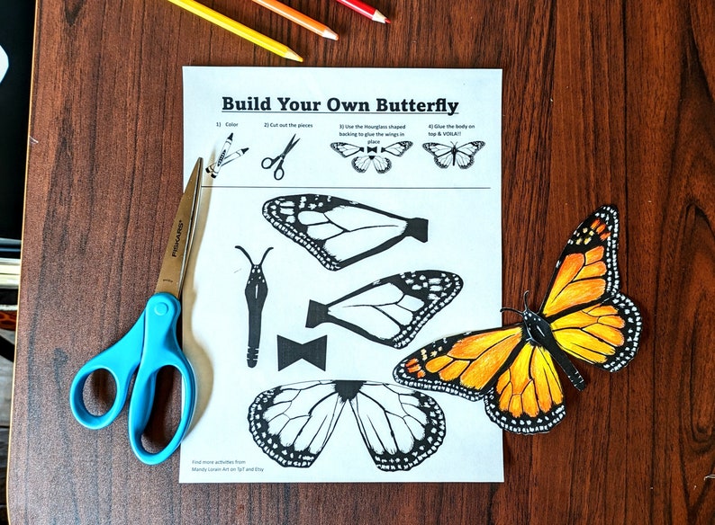 Build Your Own Monarch Butterfly Craft for Kids, Printable Butterfly ...