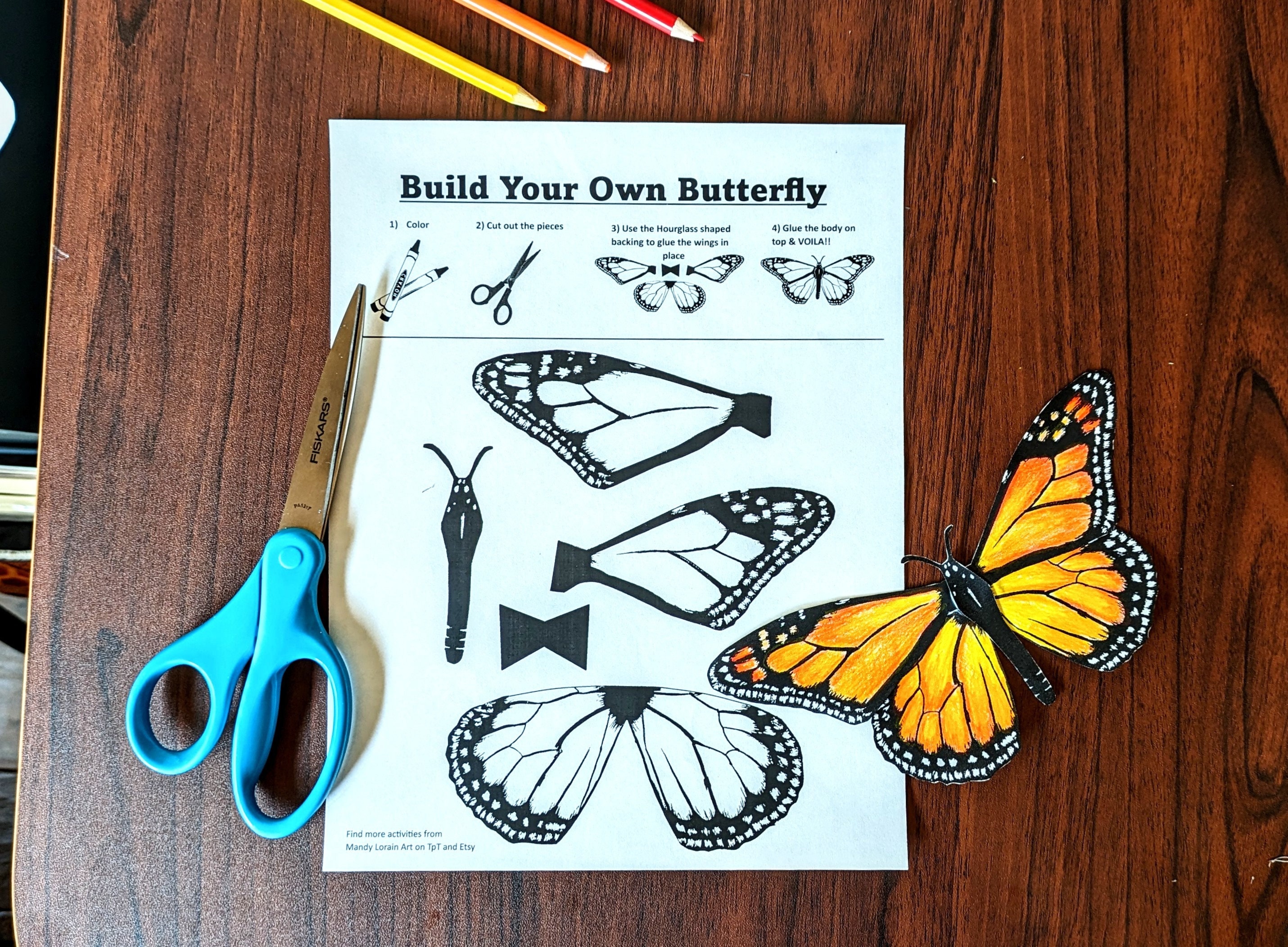 Build Your Own Monarch Butterfly Craft for Kids, Printable Butterfly ...