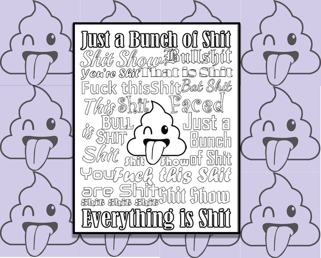 Stress Relief Coloring Page for Adults, Cuss Word Coloring Sheet ...