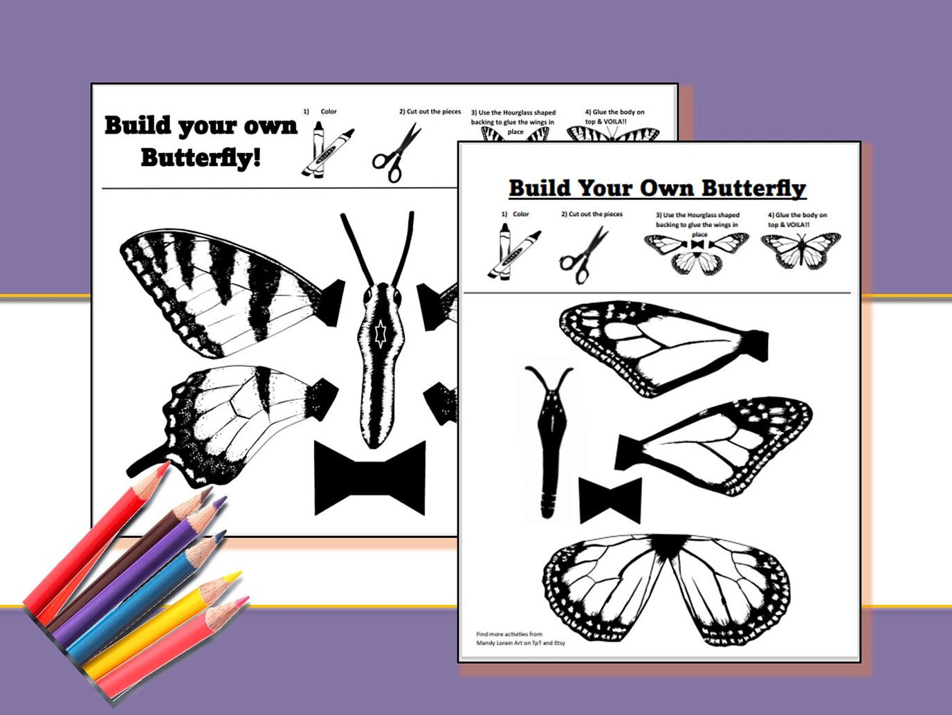 Build Your Own Butterfly, Printable Craft for Kids, Madagascar Sunset ...