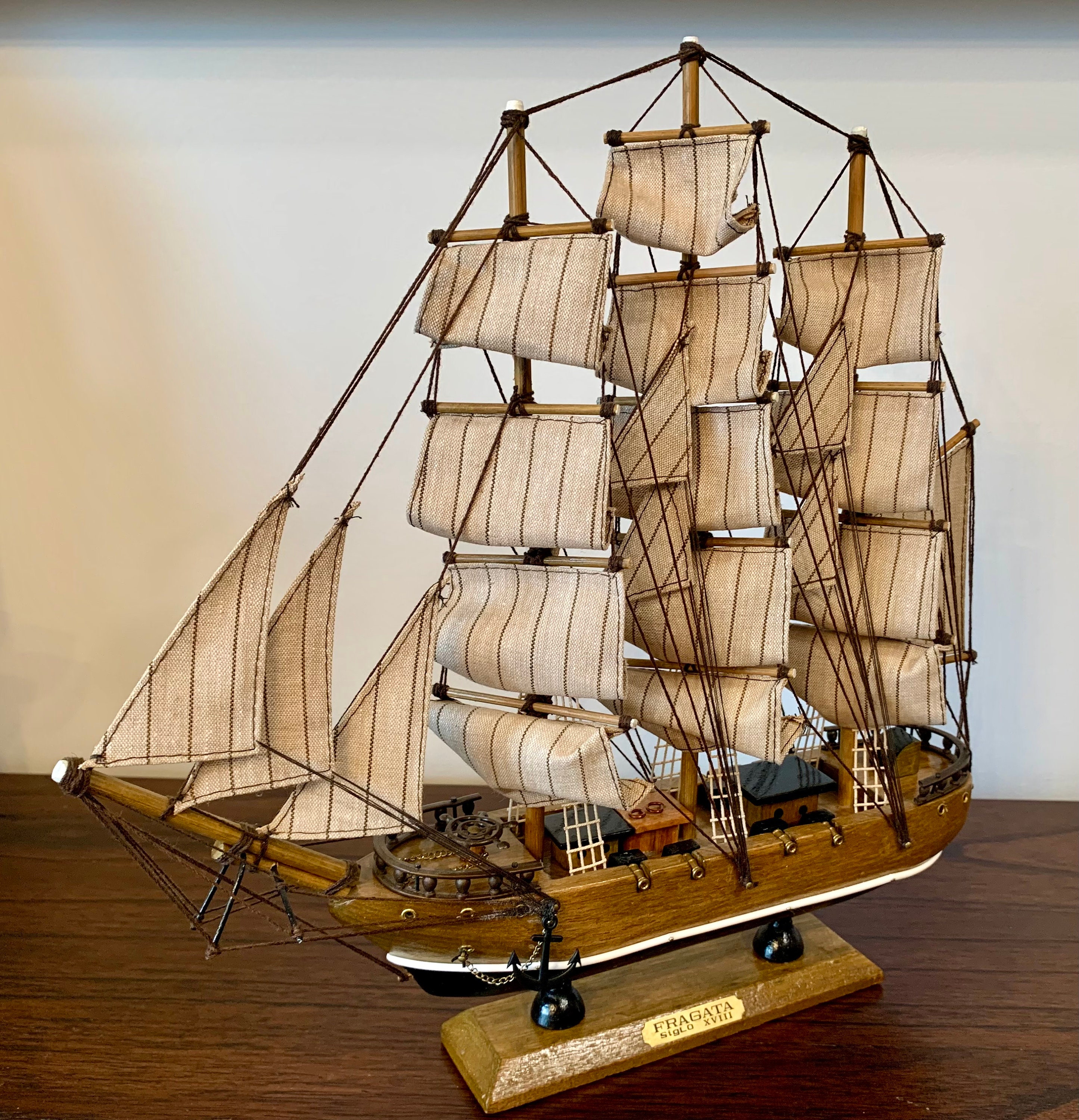 Vintage Fragata Siglo XVIII Ship Model Handcrafted Replica Nautical ...