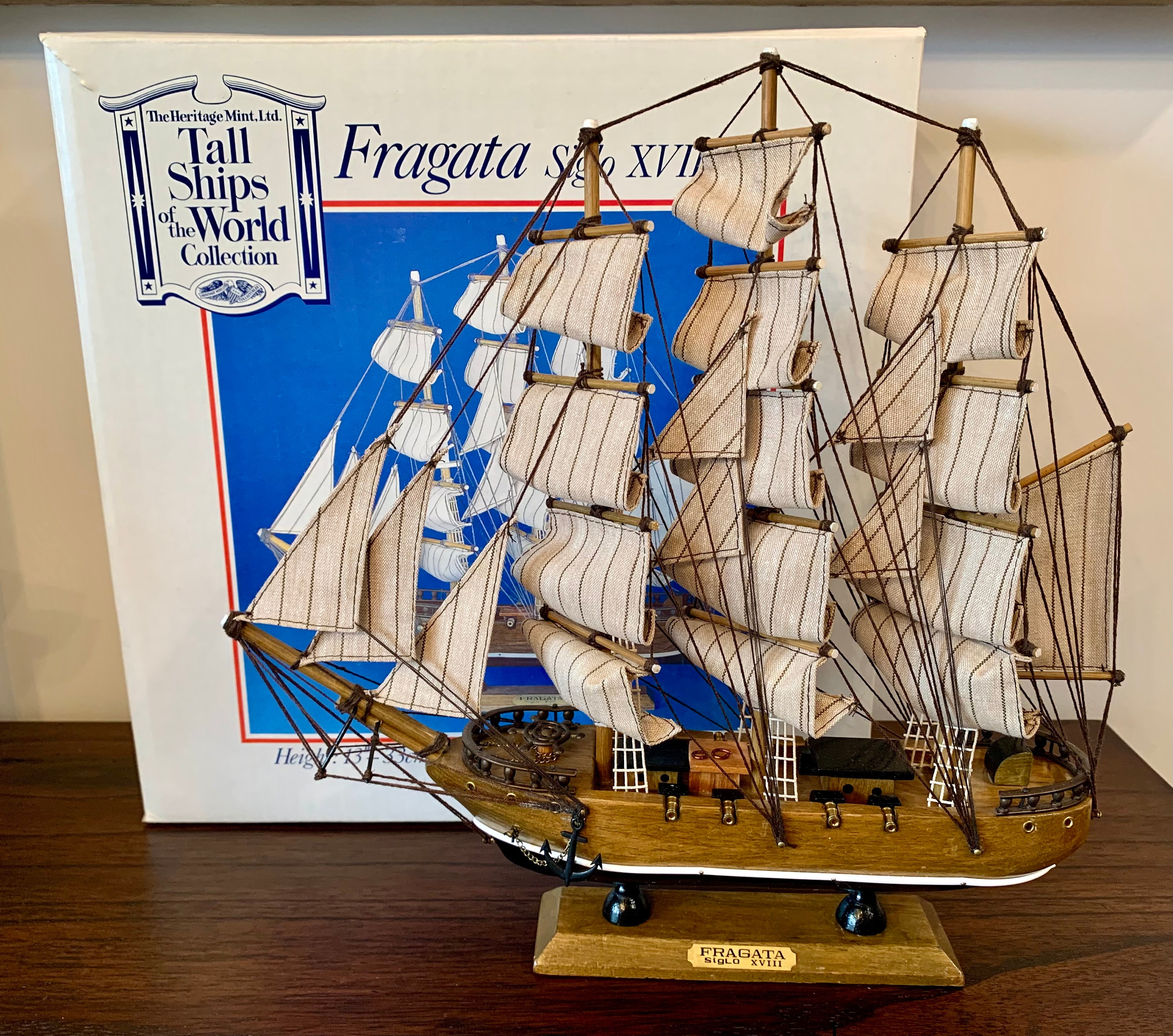 Vintage Fragata Siglo XVIII Ship Model Handcrafted Replica Nautical ...